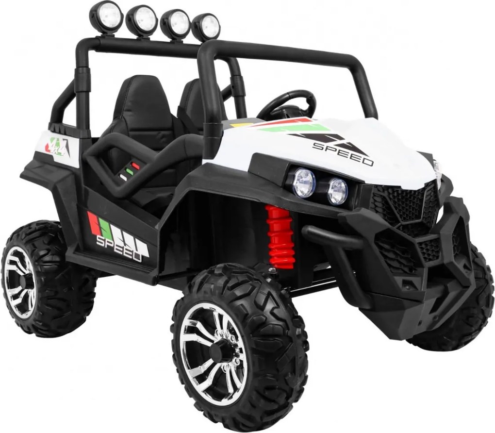 Ramiz Terénní bugina Strong pro děti bílá + pohon 4x4 + dálkové ovládání + nosič zavazadel + rádio MP3 + LED