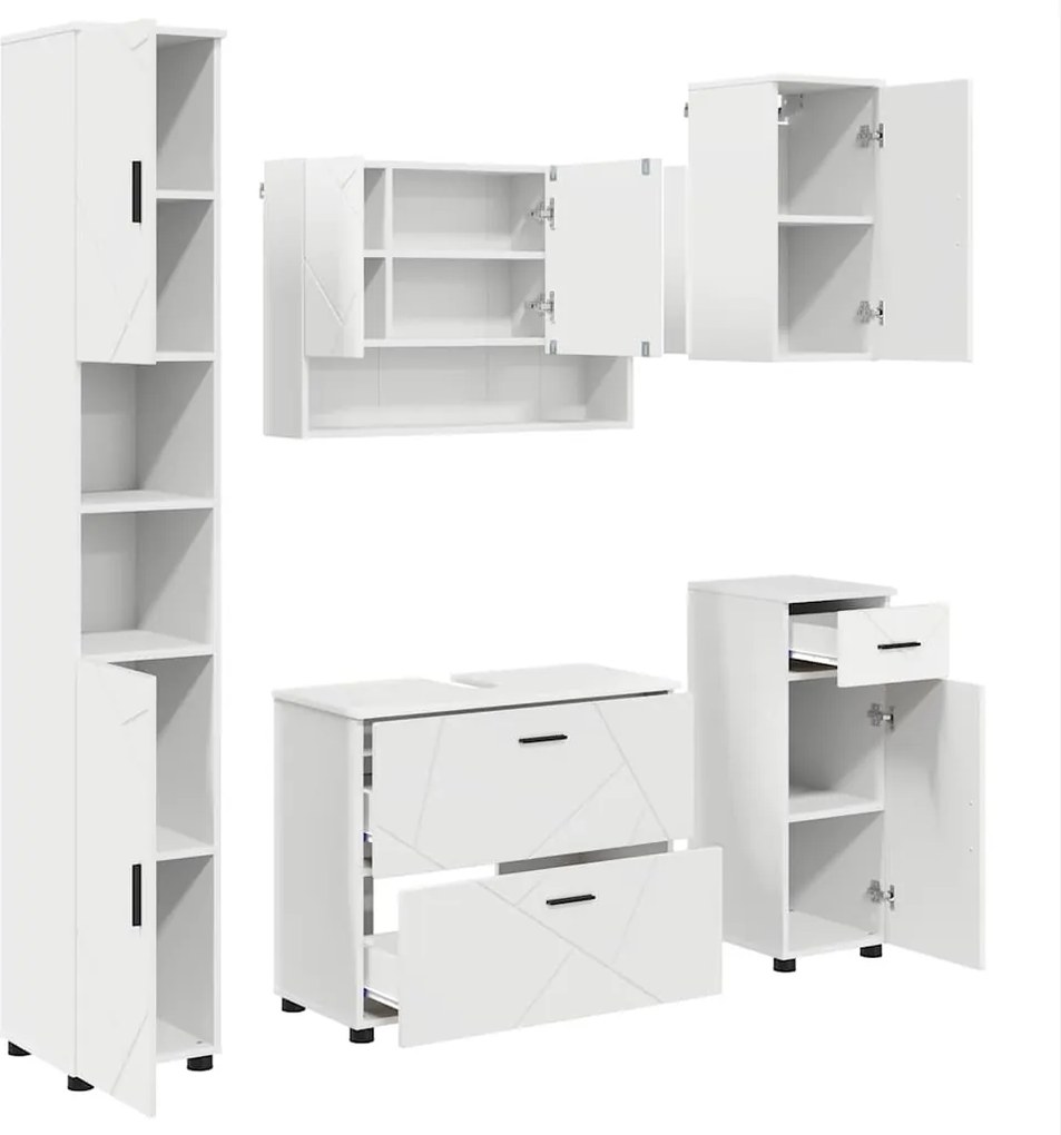 Sada koupelnového nábytku 5 ks Bílá 35 x 30 x 192 cm 3393073