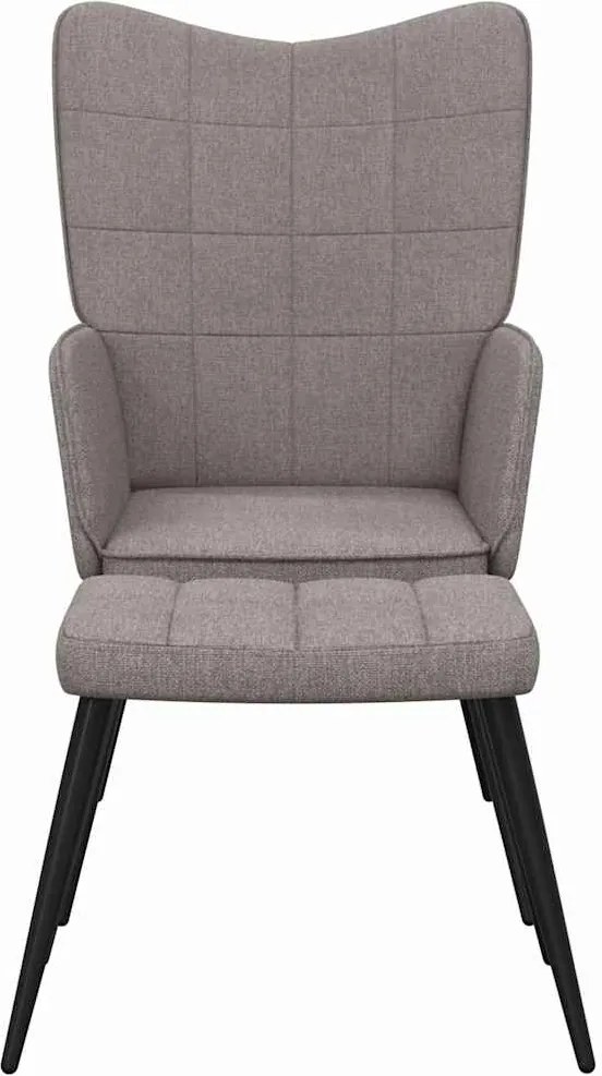 Relaxační židle se stoličkou taupe textil 327961