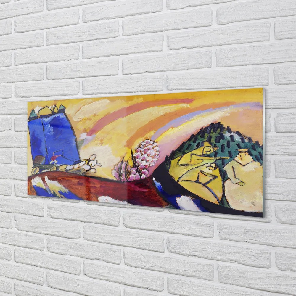 akrylový obraz Venkovské krajiny abstraktní umění 120x60 cm