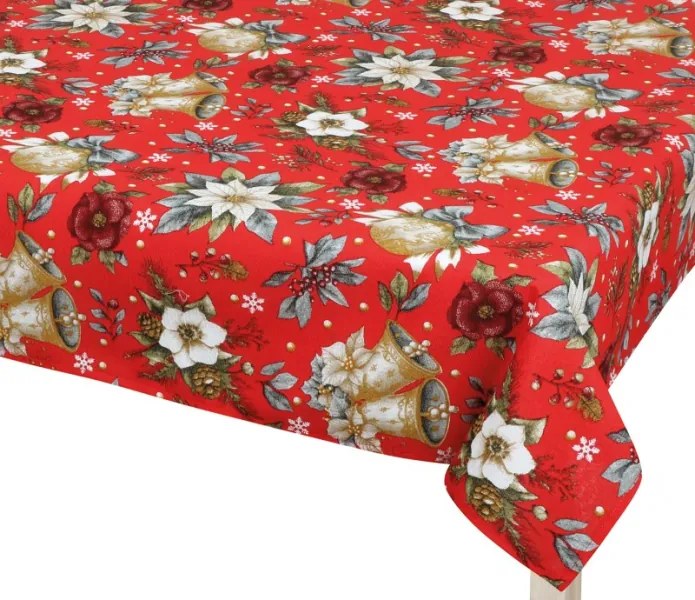 Bellatex Ubrus VÁNOCE Vánoce hvězda Červená,Šedá,Zelená rozměr 100x100 cm