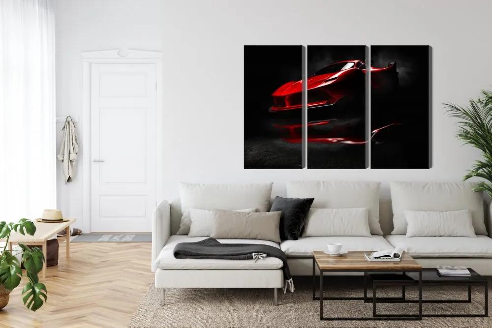 Vícedílný obraz Červené Sportovní Auto 3D Nedostatek Nedostatek Plátno Canvas 180x120