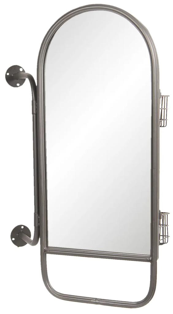 Nástěnné zrcadlo s drátěnými košíky Margot - 40*14*62 cm