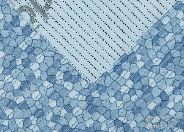 Breno Koupelnová pěnová předložka SOFTY-TEX 79817.9 mozaika, šíře 65 cm, Modrá