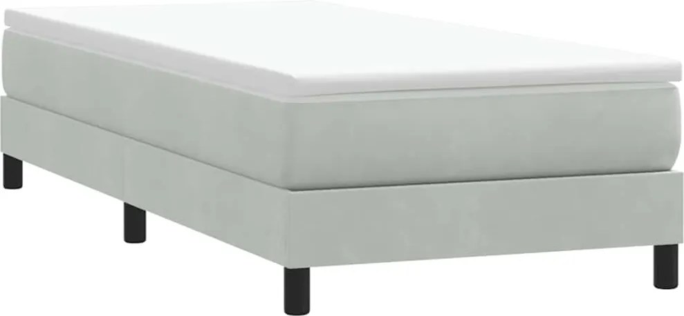 Postel Box Spring bez matrace Světle šedá 90x220 cm Samet 3315855