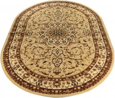 Koberec ATLAS PP F740A světle béžový / hnědý ovál