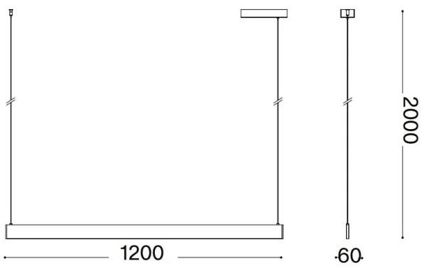 Ideal Lux - LED Lustr na lanku DESK LED/36W/230V 120 cm CRI 90 bílá