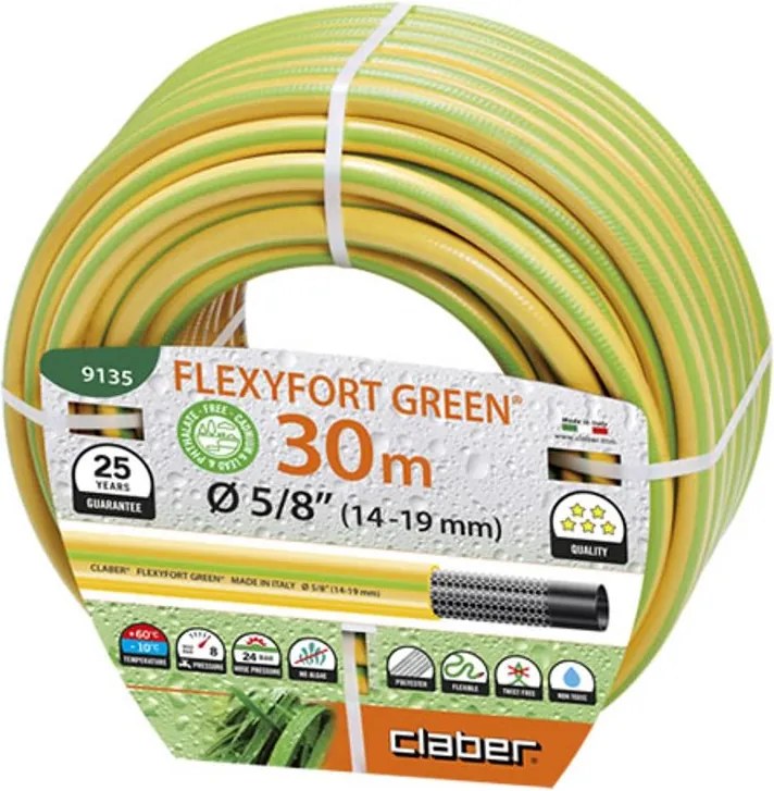 HECHT Claber 9135 - zahradní hadice Flexyfort Green 5/8" 30 m
