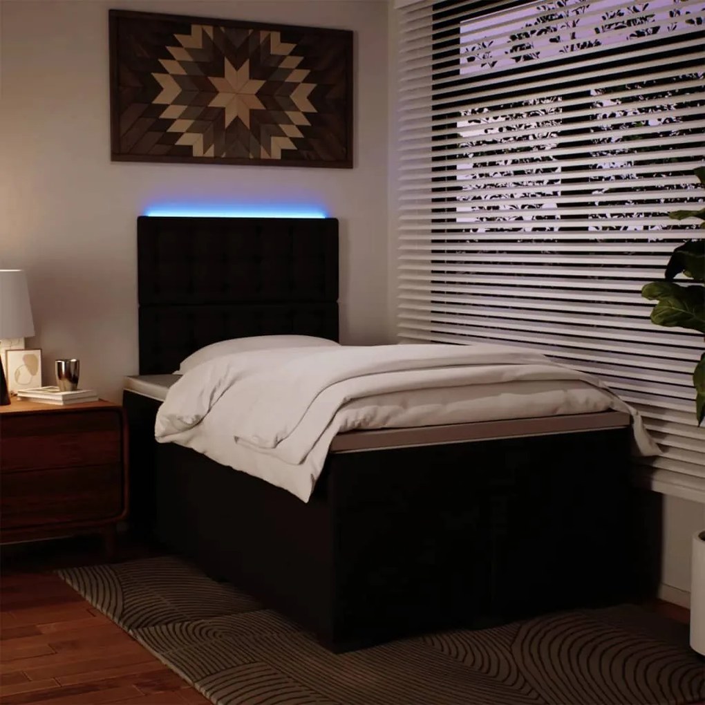 Box spring postel s matrací černá 120x190 cm umělá kůže 3293012
