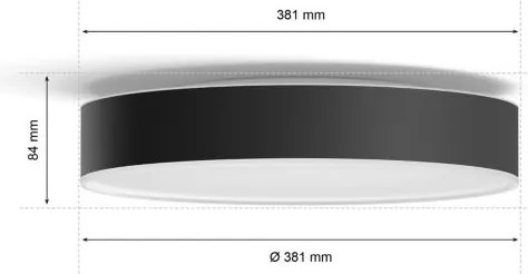Philips - LED Stmívatelné stropní svítidlo Hue ENRAVE M LED/19,2W/230V černá+ DO