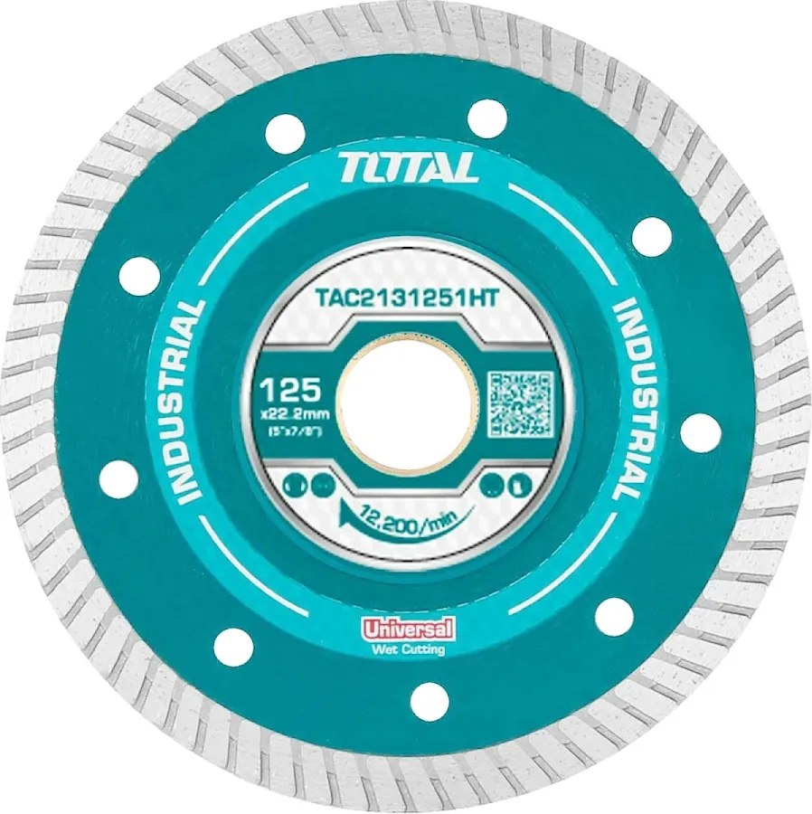 Diamantový řezný kotouč ultratenký univerzální 125 × 22,2 × 0,8 mm TOTAL TAC2131251HT