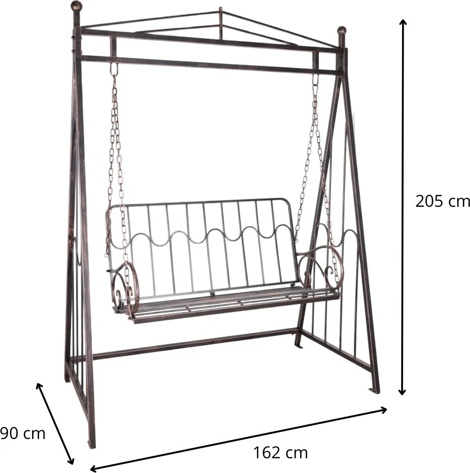 Zahradní houpačka TRES antická bronz