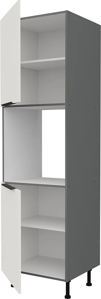 ARIA aw | vysoká skříňka 60 DP-215 2F na vestavnou troubu | 60 cm | ANTI FINGERPRINT povrch | antracit/bílá