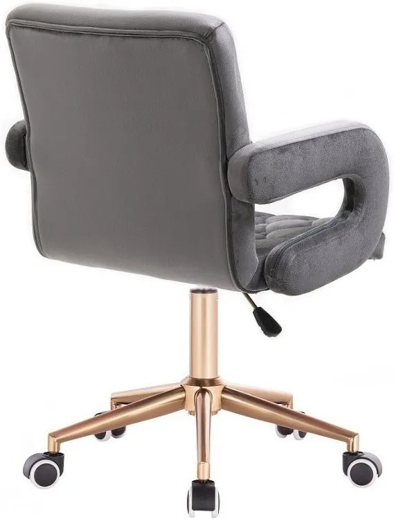 LuxuryForm Židle BOSTON VELUR na zlaté základně s kolečky - šedá
