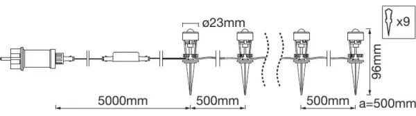 Ledvance - LED RGB Venkovní prodlužovací sada SMART+ 9xLED/2,5W/230V IP65 Wi-Fi