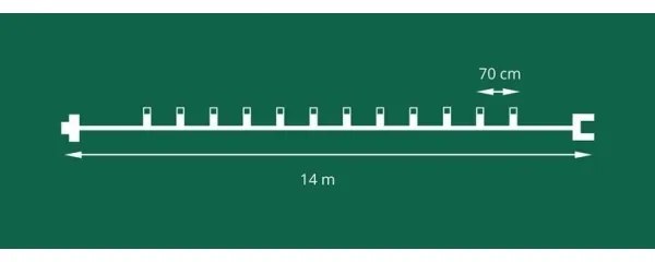 Rozšiřovací LED venkovní řetěz CONE FILAMENT 20xE10 14m čirá/teplá bílá IP44