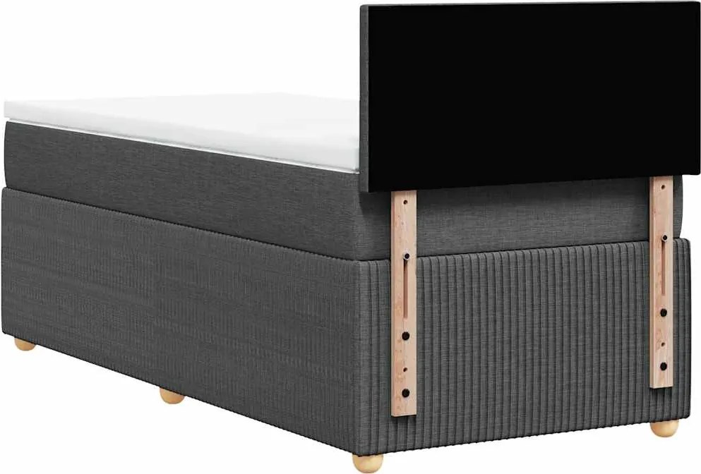Box spring postel s matrací tmavě šedá 100 x 200 cm textil 3287361