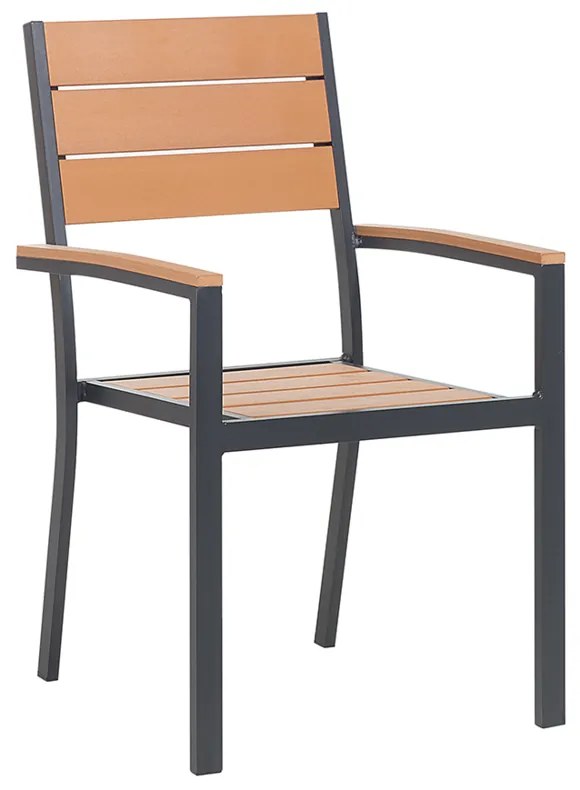 Hnědá zahradní židle z dřevoplastu - PRATO