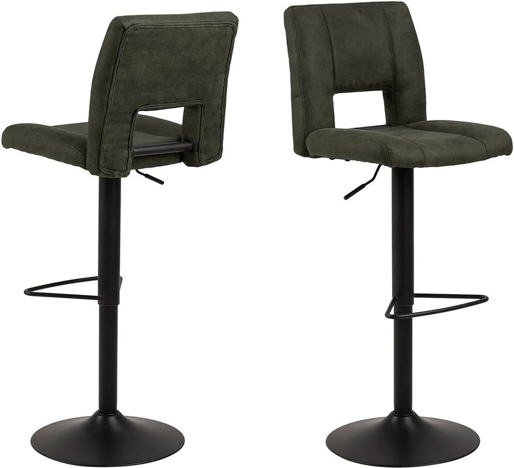 ACTONA Sada 2 ks − Barová židle Sylvia − zelená 115 × 41,5 × 52 cm