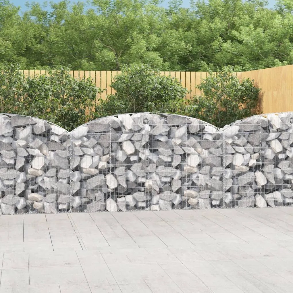 Klenutý gabionový koš 200 x 30 x 100/120 cm pozinkované železo 153465
