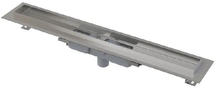 Alcadrain Odtokové žlaby - Sprchový žlab Professional Low 1050 mm, s okrajem pro plný rošt, svislý odtok, nerez APZ1106-1050