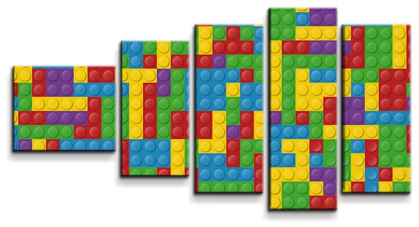 Obraz - 5-dílný SABLIO -  Lego 100x60 cm
