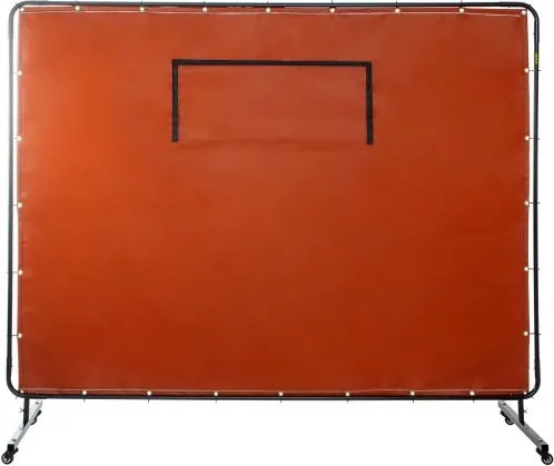 Svařovací závěs, 1,83 × 2,44 m, svařovací zástěna s kovovým rámem a 4 kolečky