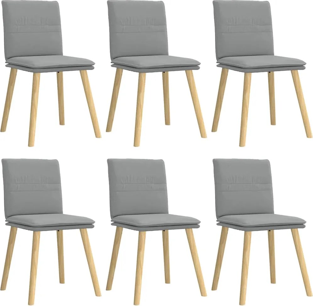 Jídelní židle 6 ks světle šedé textil 3315625
