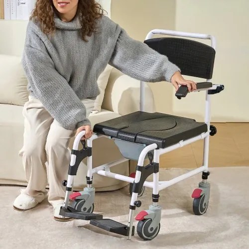 Invalidní vozík do sprchy se 4 uzamykatelnými kolečky