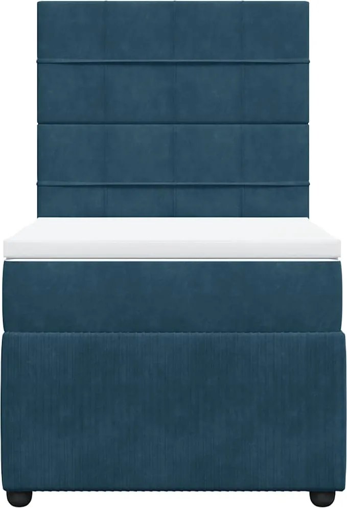Box spring postel s matrací tmavě modrá 100x200 cm samet 3292266