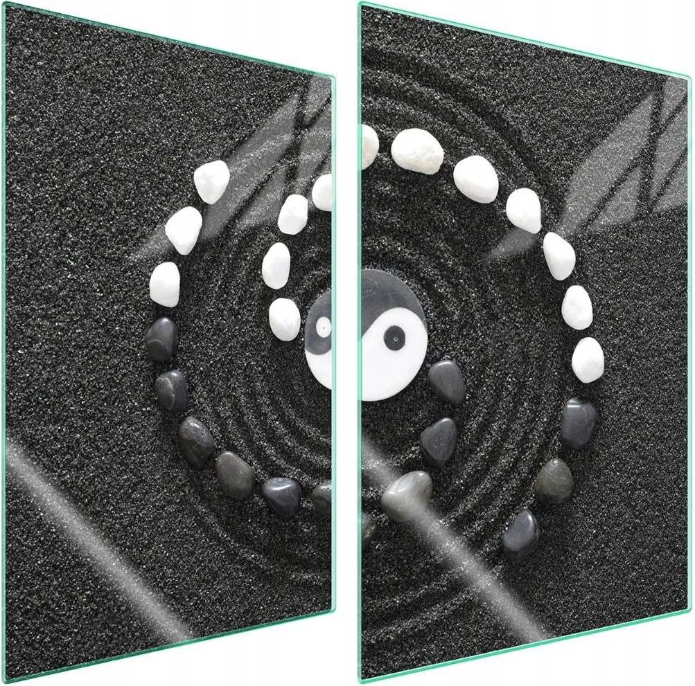 Skleněná ochranná deska na sporák 2x35x52 Kámen Tvrzené sklo 7v1