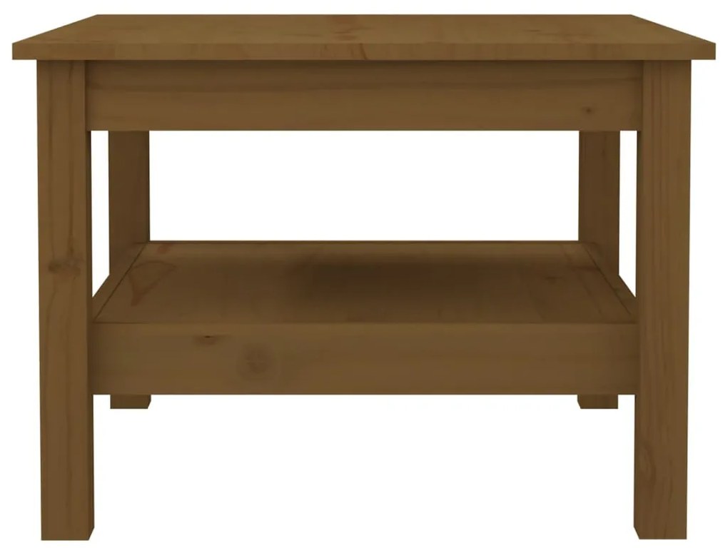 Konferenční stolek medově hnědý 55x55x40 cm masivní borovice - Default Title