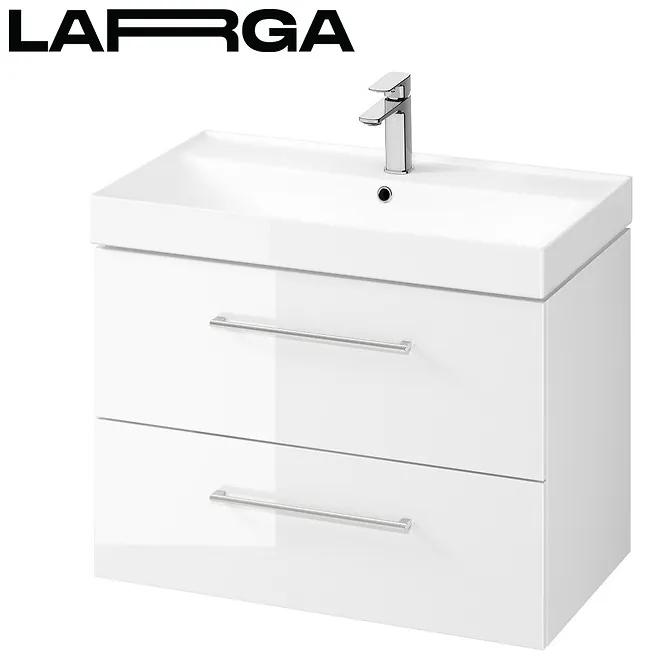Cersanit Larga, závěsná umyvadlová skříňka 80cm, bílá lesklá, S932-073
