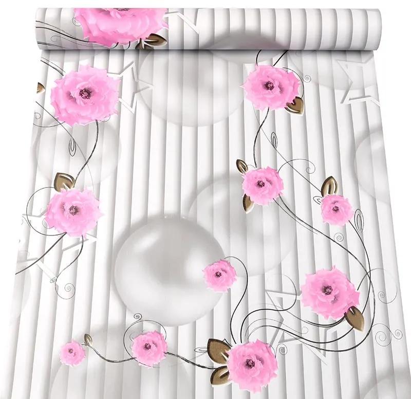 Samolepící tapety 45 cm x 10 m IMPOL TRADE 9455 květy s perlami samolepící tapety