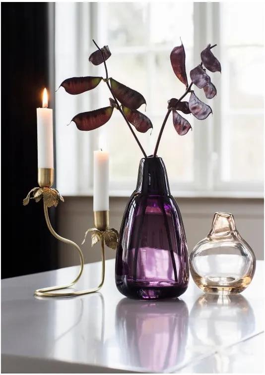Fialová skleněná váza A Simple Mess, výška 21 cm | BIANO