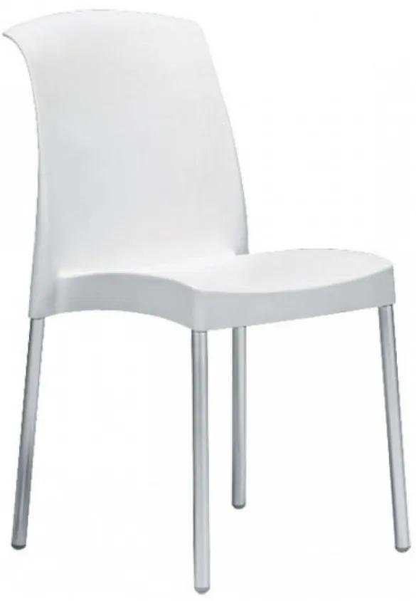 SCAB - Židle JENNY - bílá/hliník