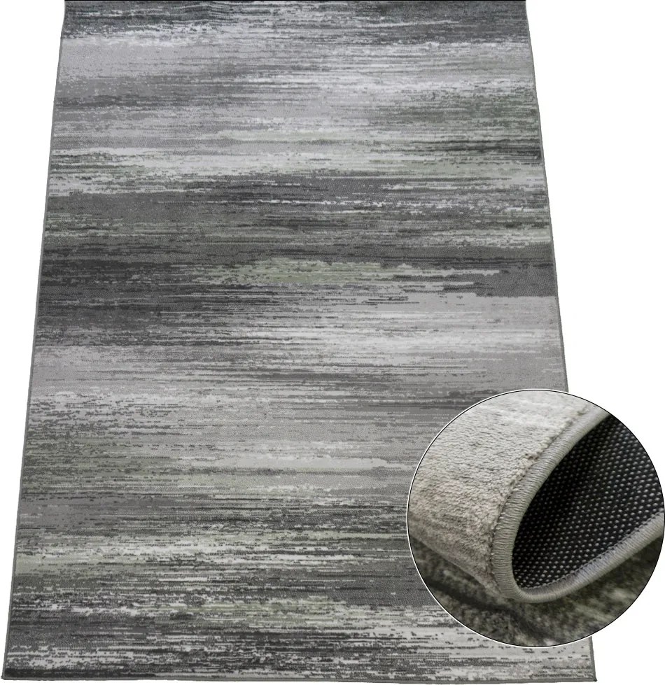 BE Koberec Accra 6505 Grey Green - zelený obdélníkový Rozměr: 60x100 cm