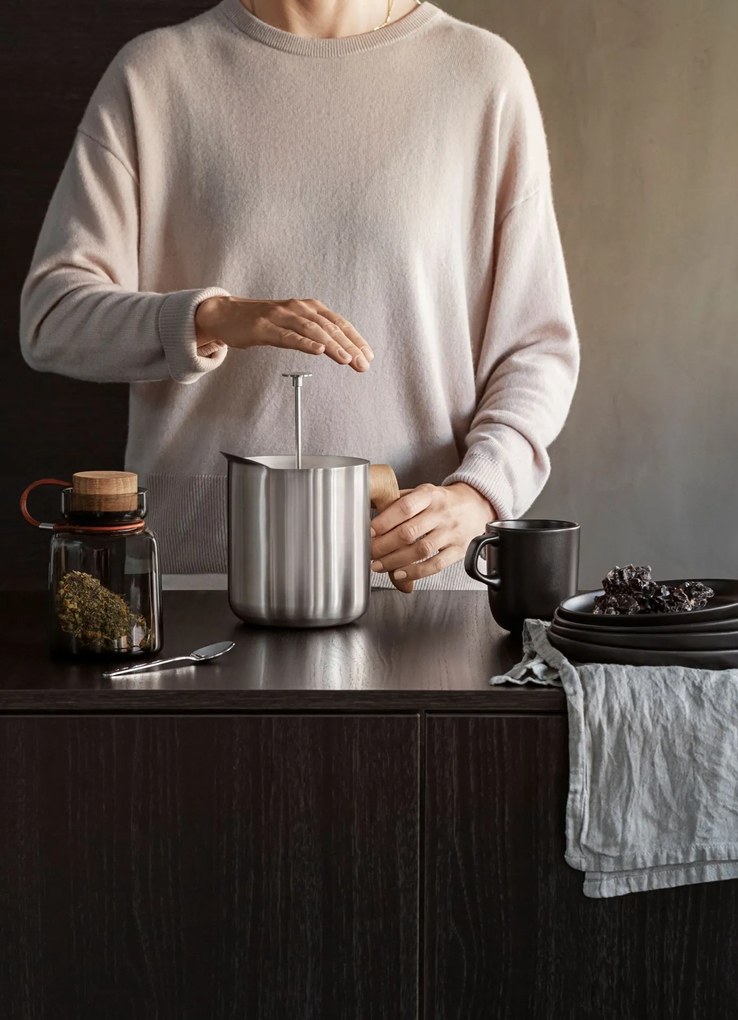 Eva Solo Nerezová čajová konvice Thermo Cafetiére Nordic Kitchen 1 l, stříbrná barva, kov