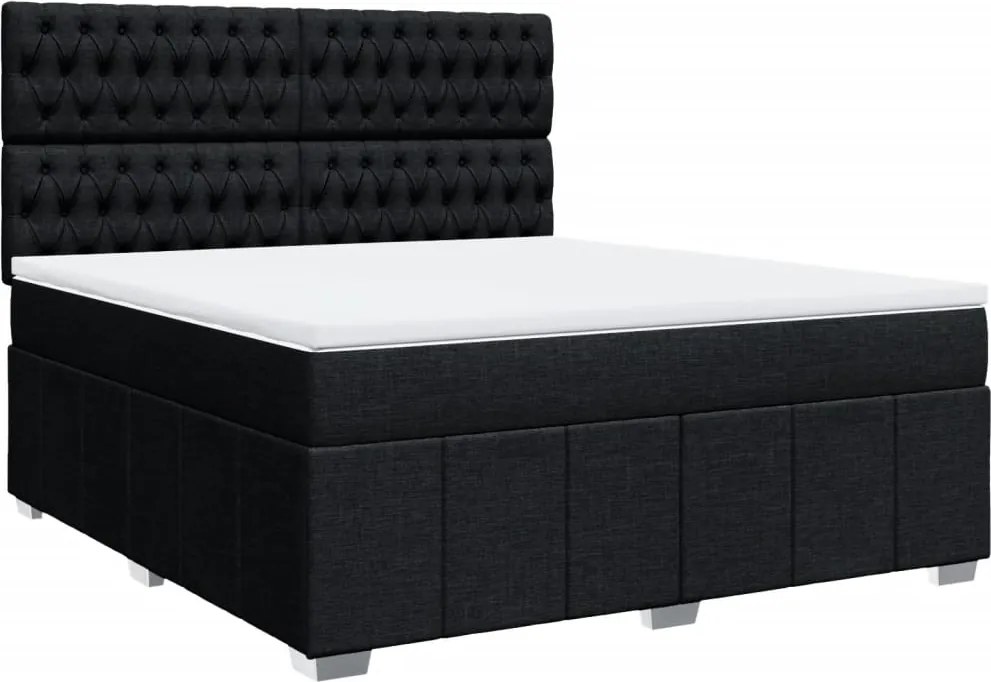 Box spring postel s matrací černá 180x200 cm textil 3291756