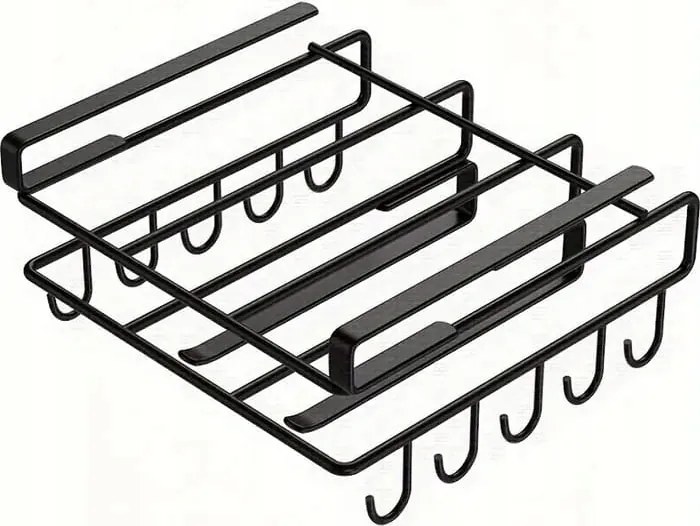Stojany na kuchyňské potřeby s háčky na šálky, lžíce pod skříňku