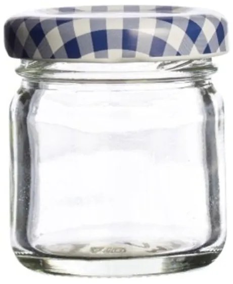 Zavařovací sklenice s modrým víčkem Kilner Round, 43 ml