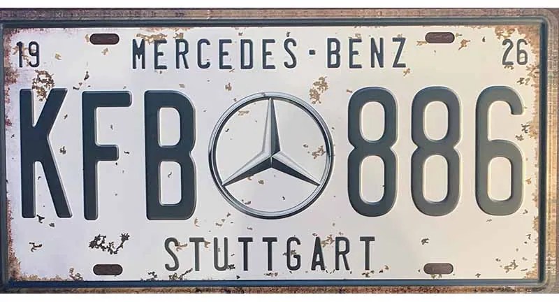 Cedule značka Mercedes Benz Stuttgard