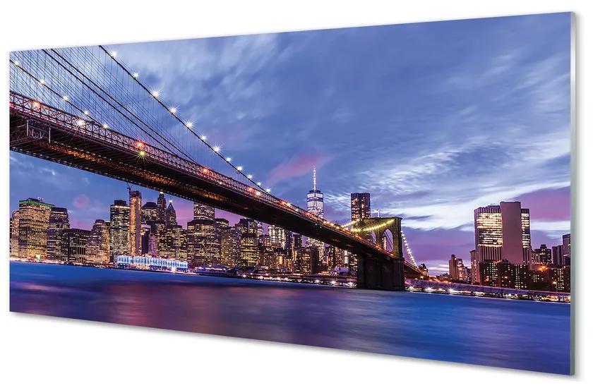 akrylový obraz Většina mrakodrapy sunset 100x50 cm