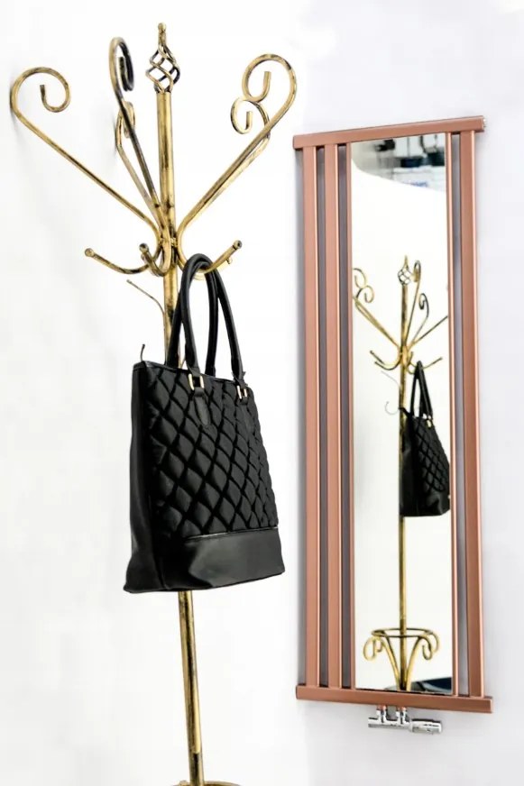 Regnis Kalipso Mirror, topné těleso 500x1200mm se středovým připojením 50mm, 625W, černá matná, KALIPSOLUSTRO/1200/500/D5/BLACK