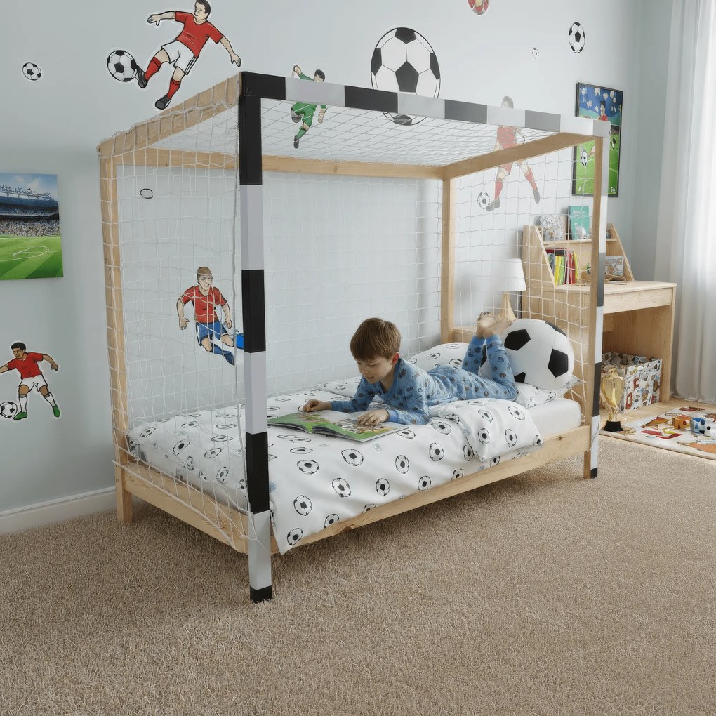 Montessori postel, přírodní/bílá/černá, 90x200, FUTAL