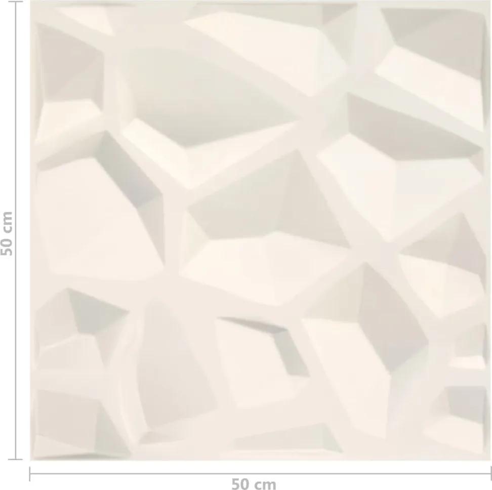 vidaXL 12 ks Nástěnné panely 3D 0,5 x 0,5 m 3 m² [146299]