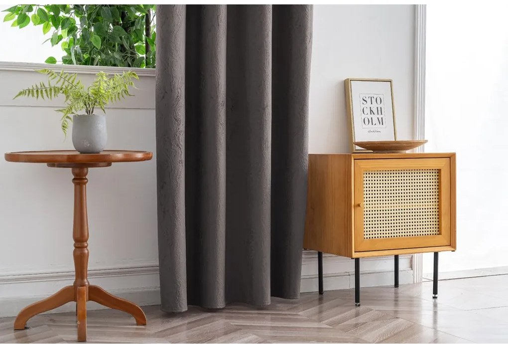 Zatemňovací závěs DUNES VELVET 140x250 cm, tmavě šedý Zavěšení: Kovové kroužky