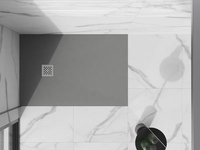 Mexen Stone+ obdélníková kompozitní sprchová vanička 90 x 70 cm, šedá-beton - 44617090