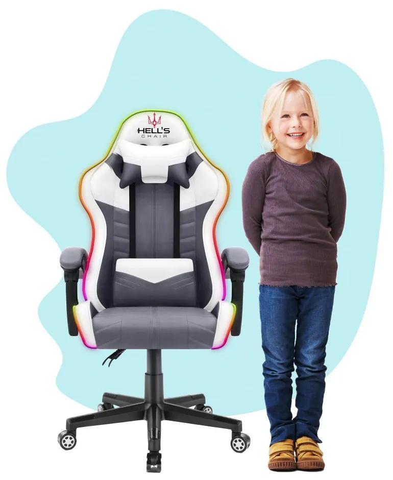 Dětská hrací židle HC - 1004 bílá s osvětlením LED