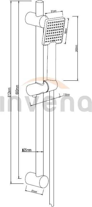 Invena Patras, sprchový sloup s 1-funkční ruční sprchovou hlavicí, INV-AU-31-Z04-G